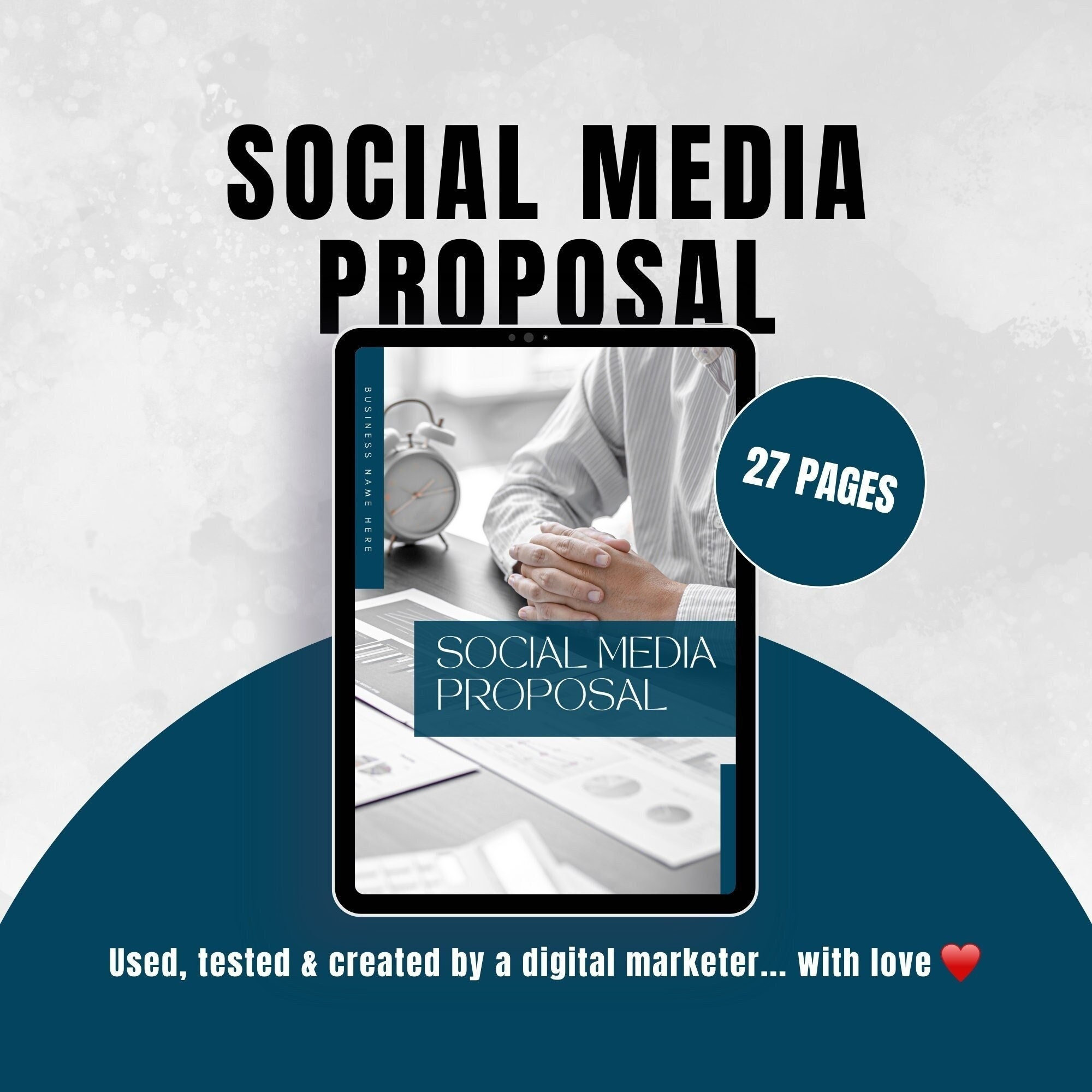 Social Media Proposal Template, Social Media Manager Template, Social ...