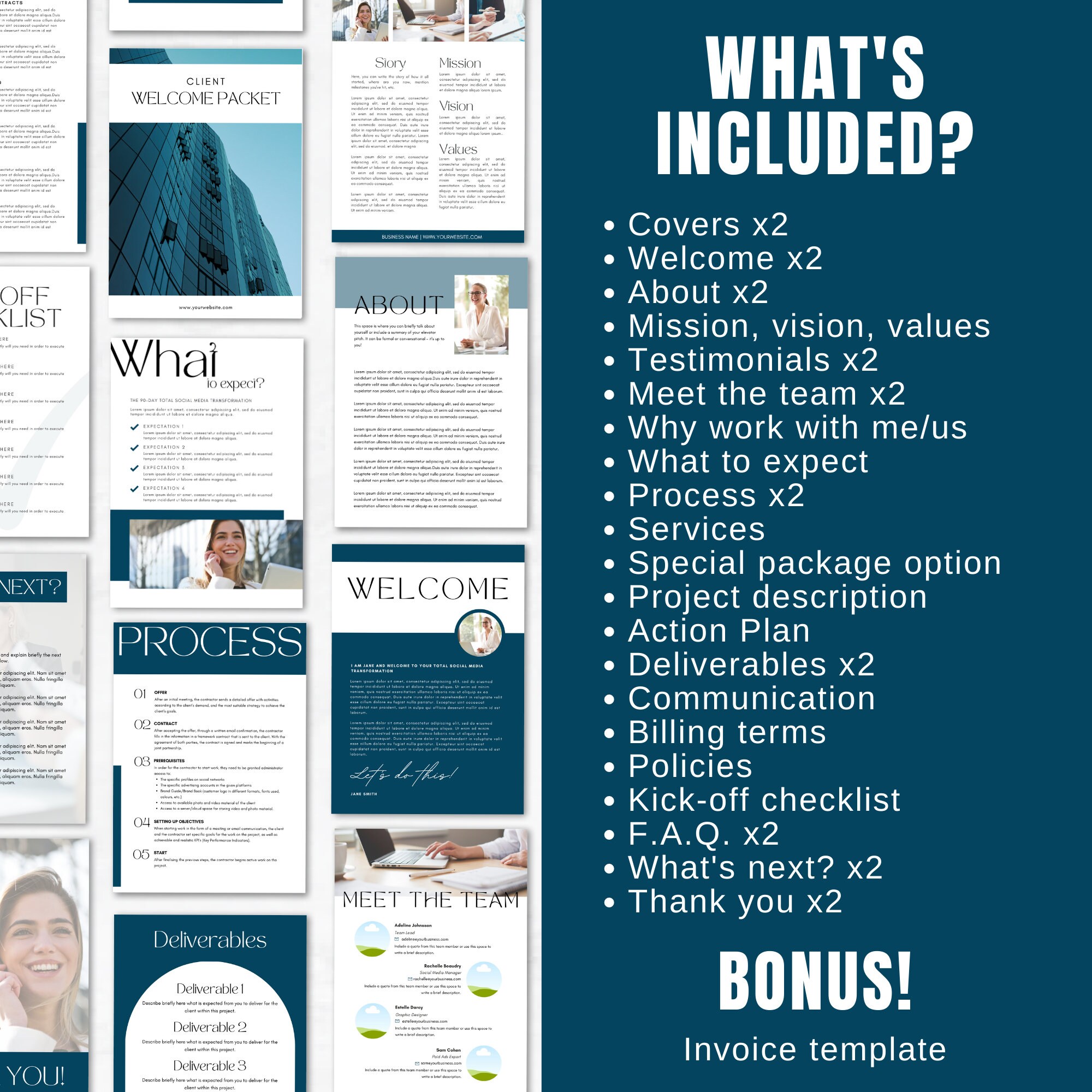 Client Welcome Packet Template, Client Onboarding Template, Virtual ...