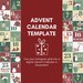 Advent Calendar Template | Christmas Advent Calendar Template | Social ...