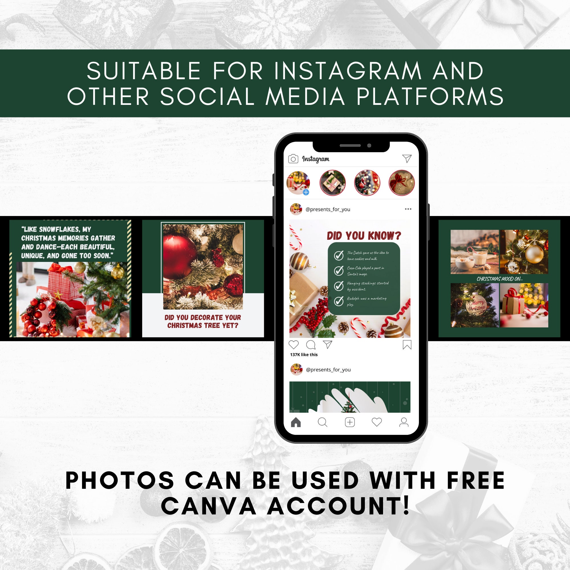 31 CHRISTMAS Social Media Posts - Canva Templates - Social Media Design ...