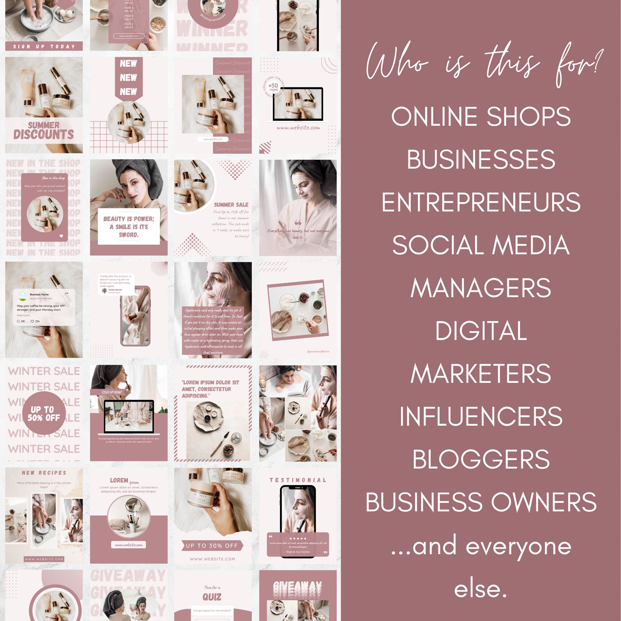 Instagram Canva Templates Posts, Stories, Highlights Social Media ...