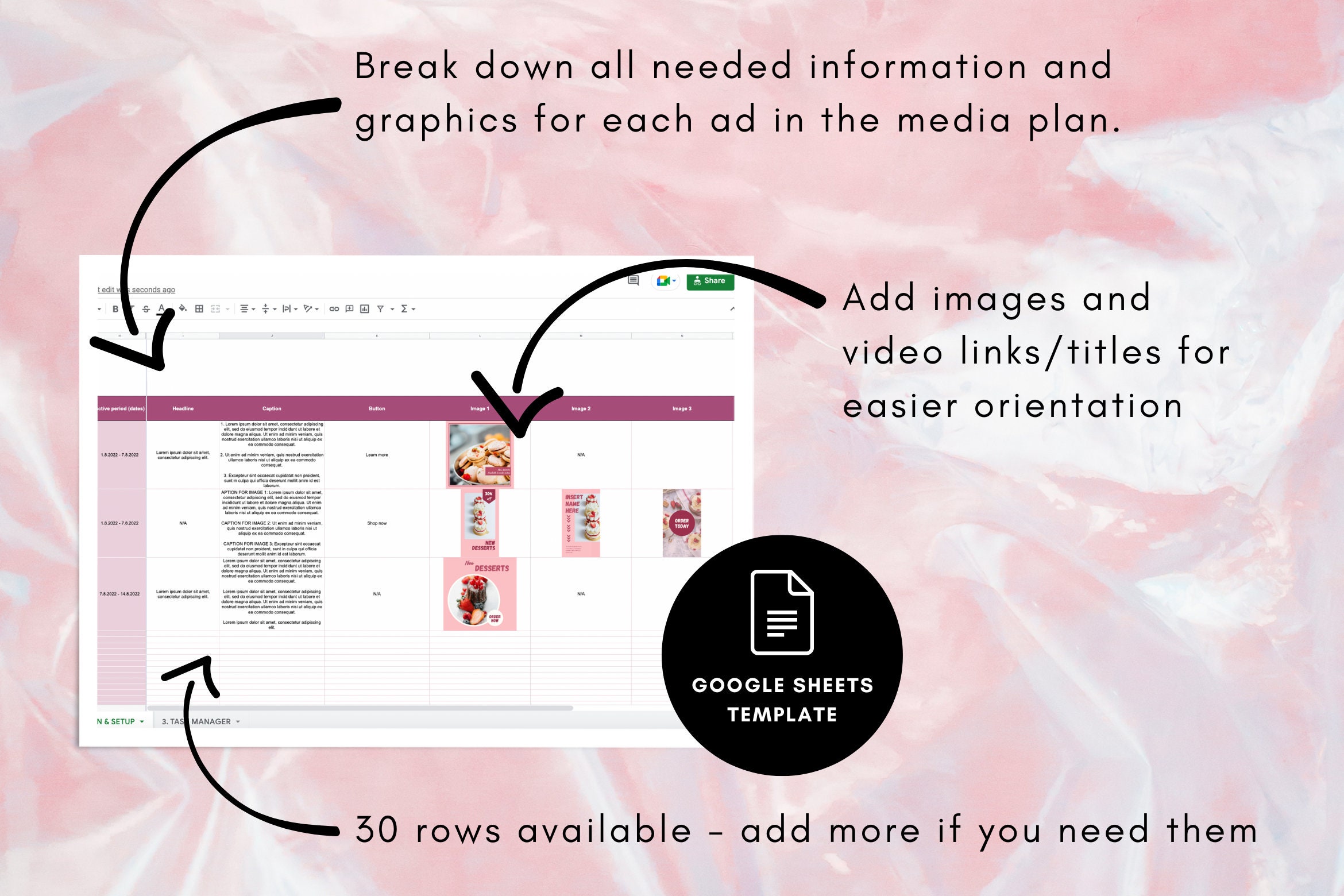 Instagram Ads Planner – Social Media Marketing in Google Sheets ...