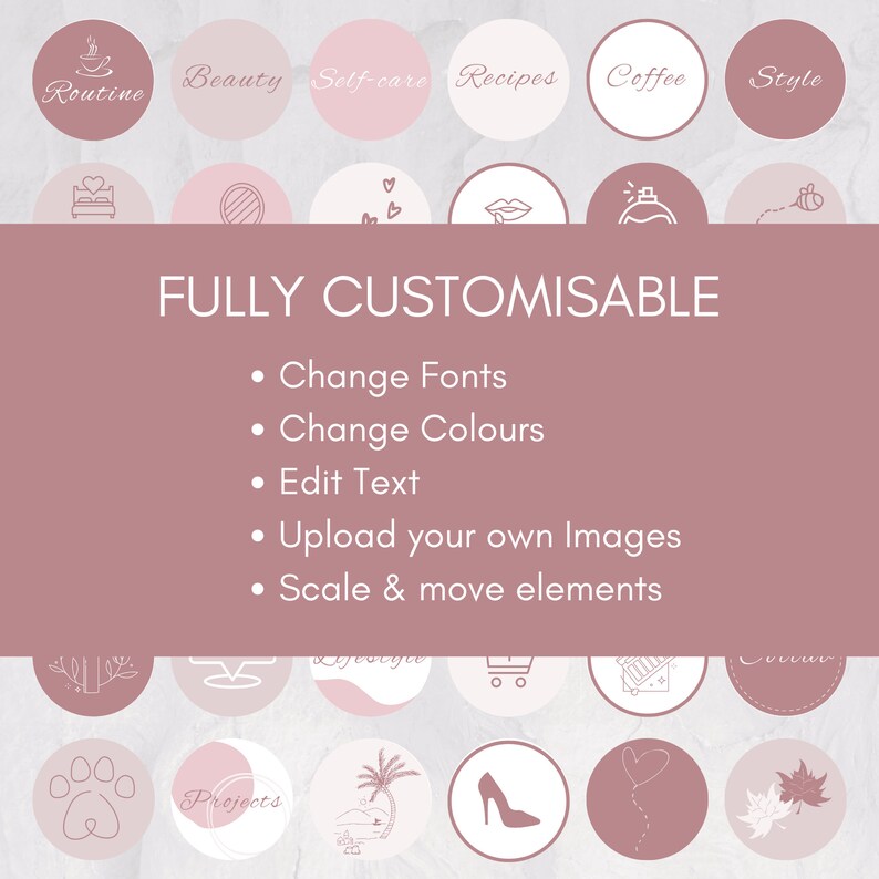 Aesthetic Instagram Highlight Covers | 120 Story Templates (canva ...