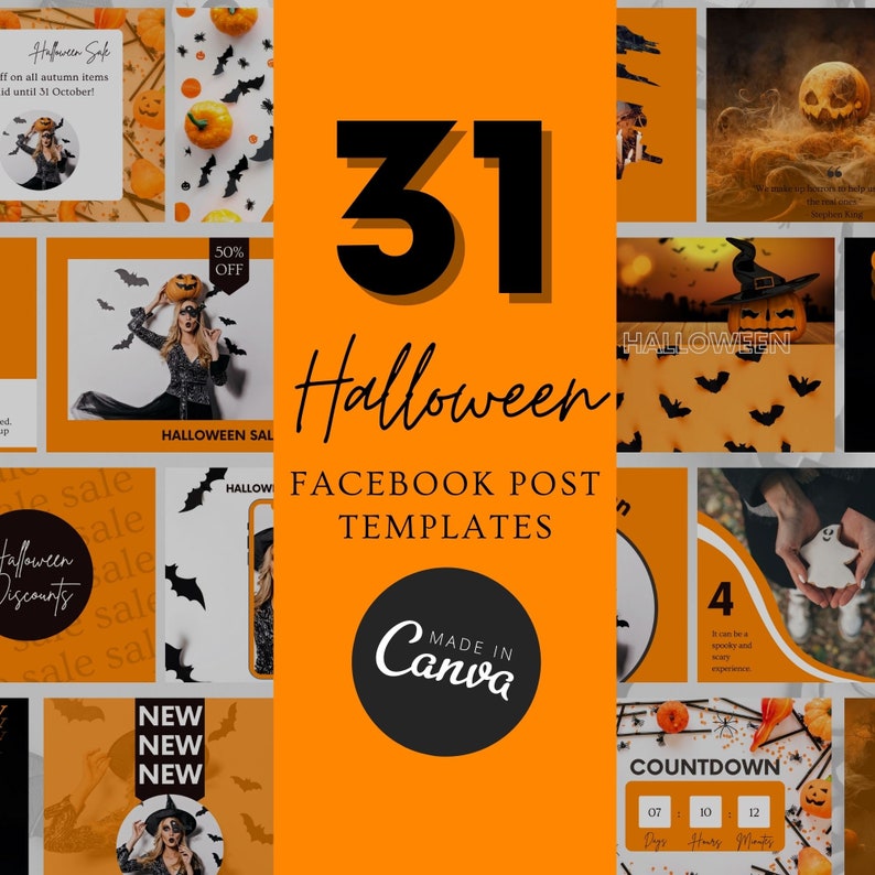 31 Halloween Facebook Post Templates - Canva Social Media Design ...