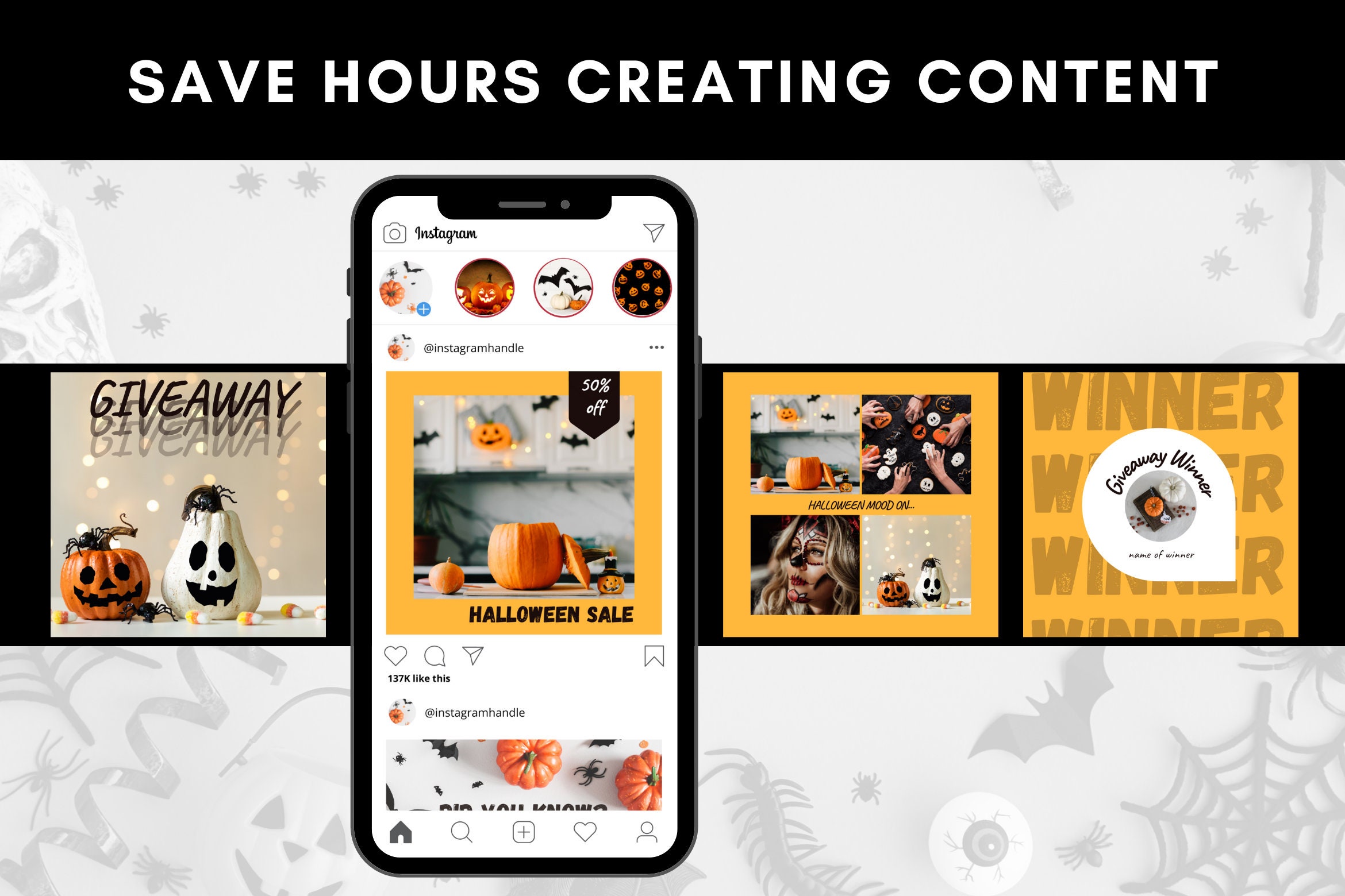 31 HALLOWEEN Social Media Posts Canva Templates Social Media Design ...