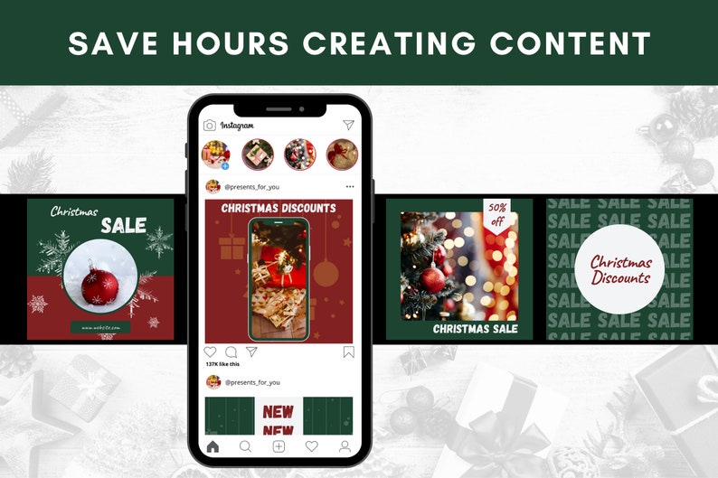 31 CHRISTMAS Social Media Posts Canva Templates Social - Etsy
