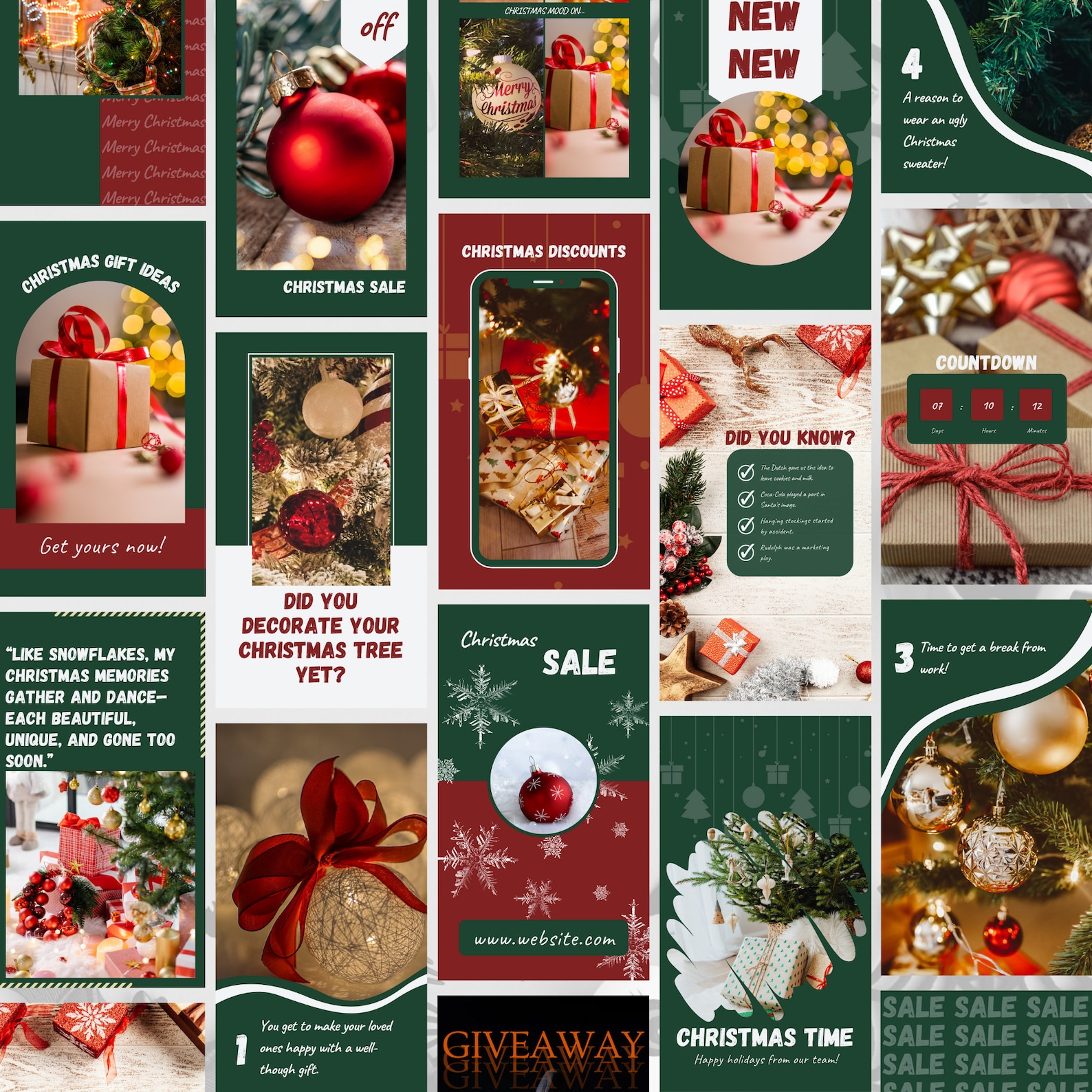 124 Christmas Social Media Posts - Canva Templates - Social Media ...