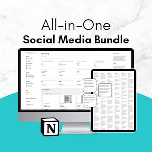 All in One Social Media Marketing BUNDLE, Social Media Planner, Social ...
