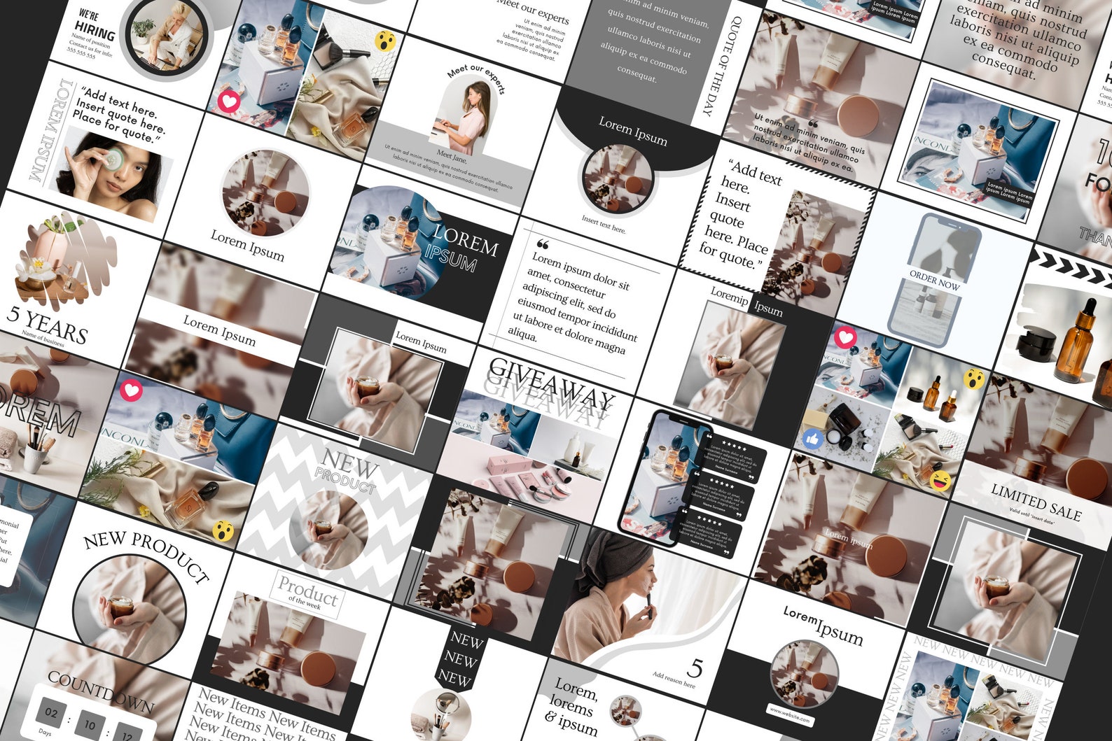 75 Facebook Post Templates - Beauty Products, Canva Editable (digital ...