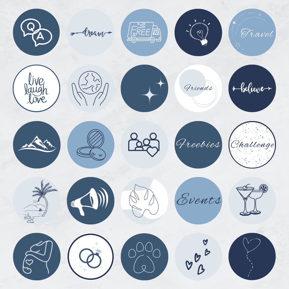 120 Blue Instagram Story Highlights Instagram Highlight Covers ...