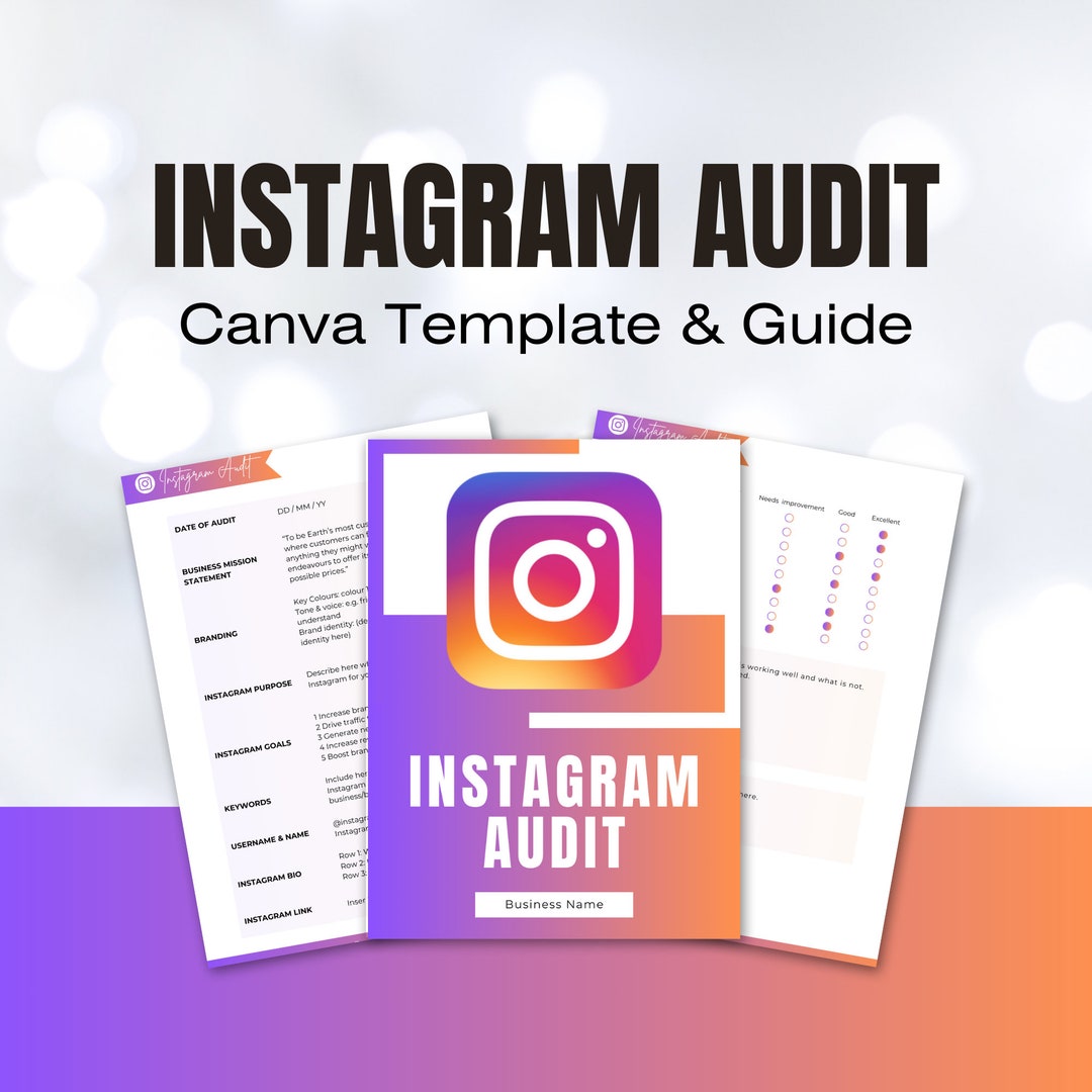 Instagram Audit Canva Template, Social Media Marketing, Business ...