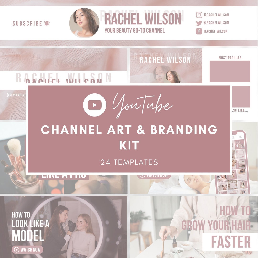 Youtube Channel Art Branding Kit | Canva Templates (digital Download ...