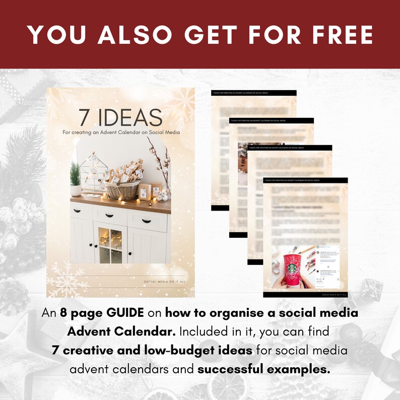 Advent Calendar Template | Christmas Advent Calendar Template | Social ...