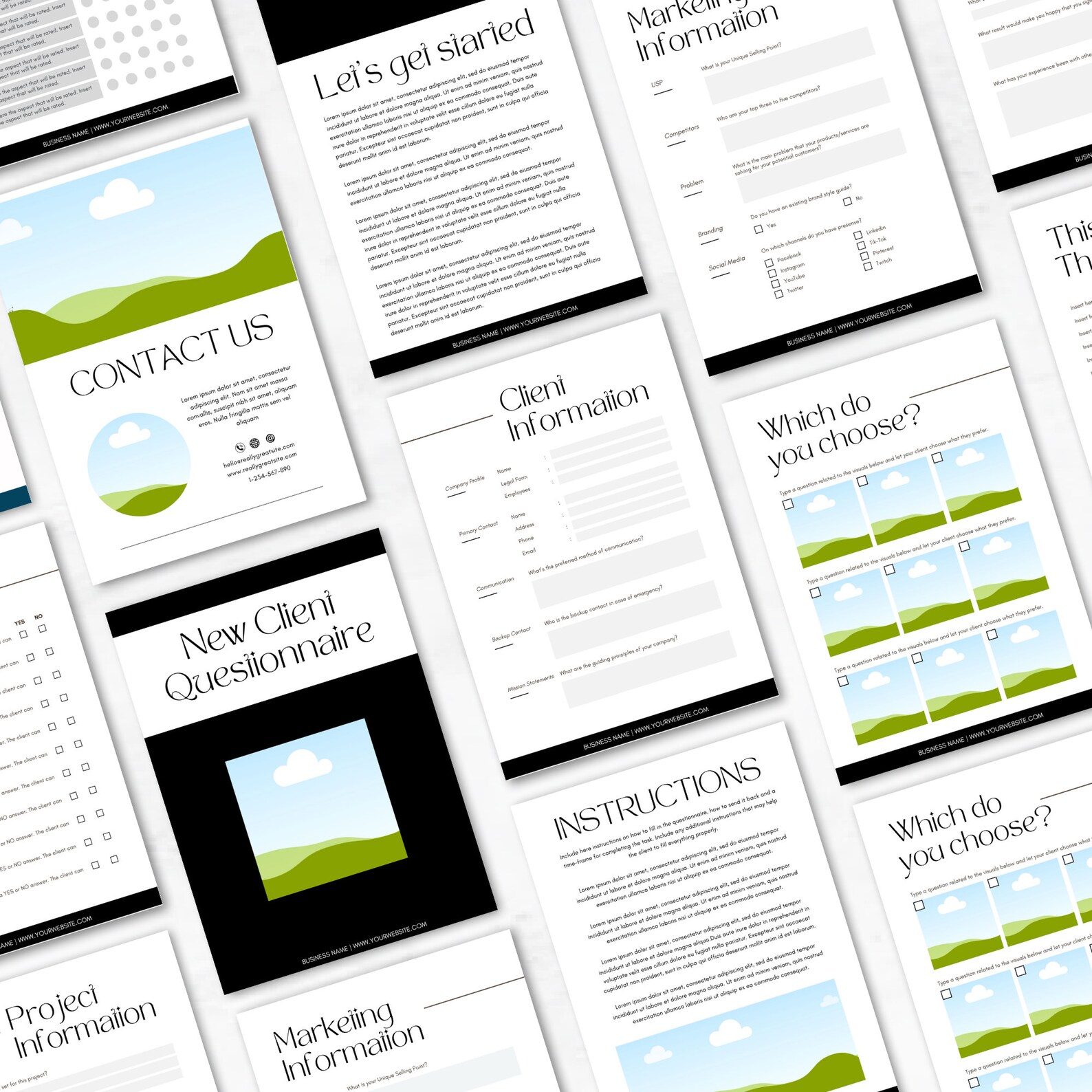 New Client Questionnaire Canva Template, Client Welcome Packet and ...