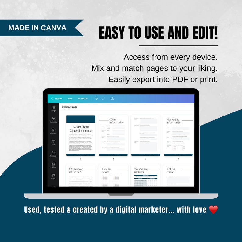 New Client Questionnaire Canva Template, Social Media Manager Templates ... New Client Questionnaire Canva Template, Social Media Manager Templates ...