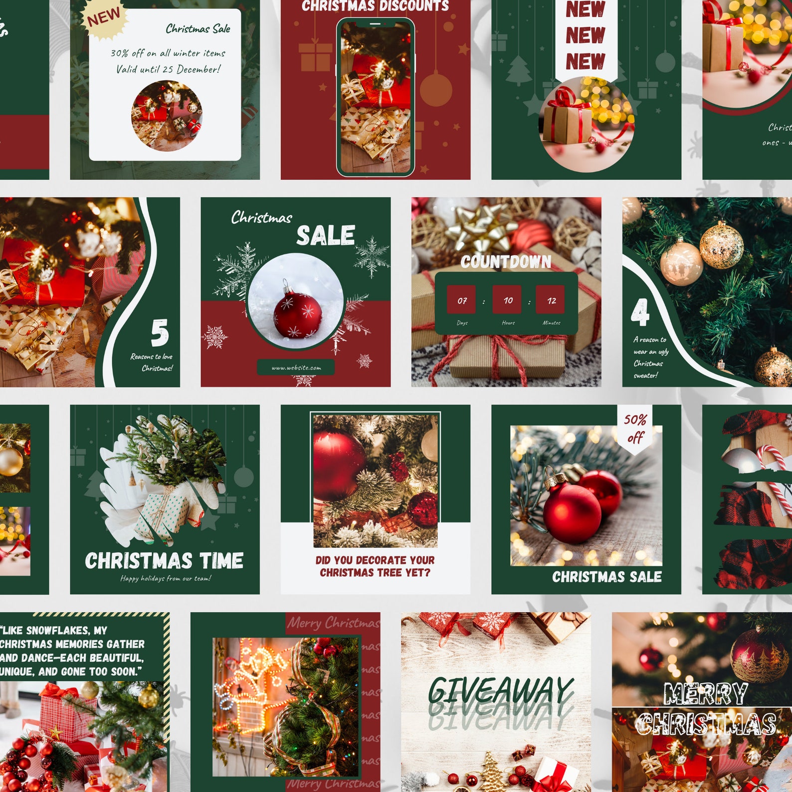 124 Christmas Social Media Posts - Canva Templates - Social Media ...