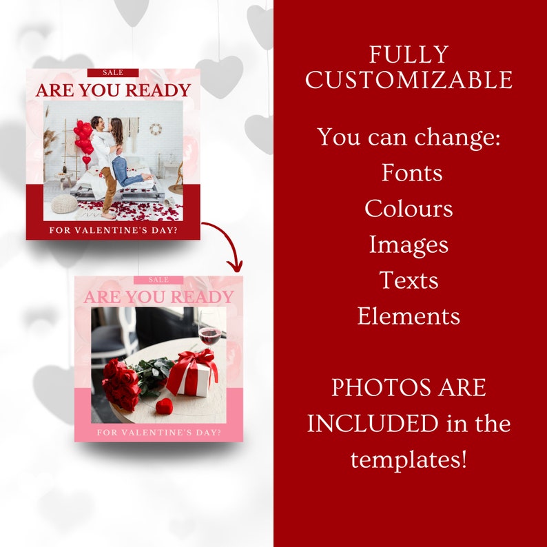 80 Valentine's Day Social Media Posts Canva Templates - Social Media ...
