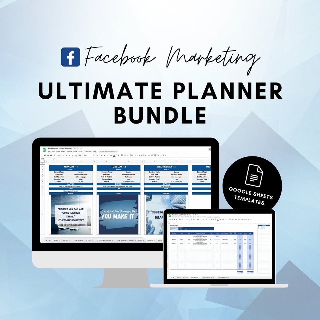 Facebook Marketing - Content & Ads Planners - FULL PACKAGE BUNDLE ...