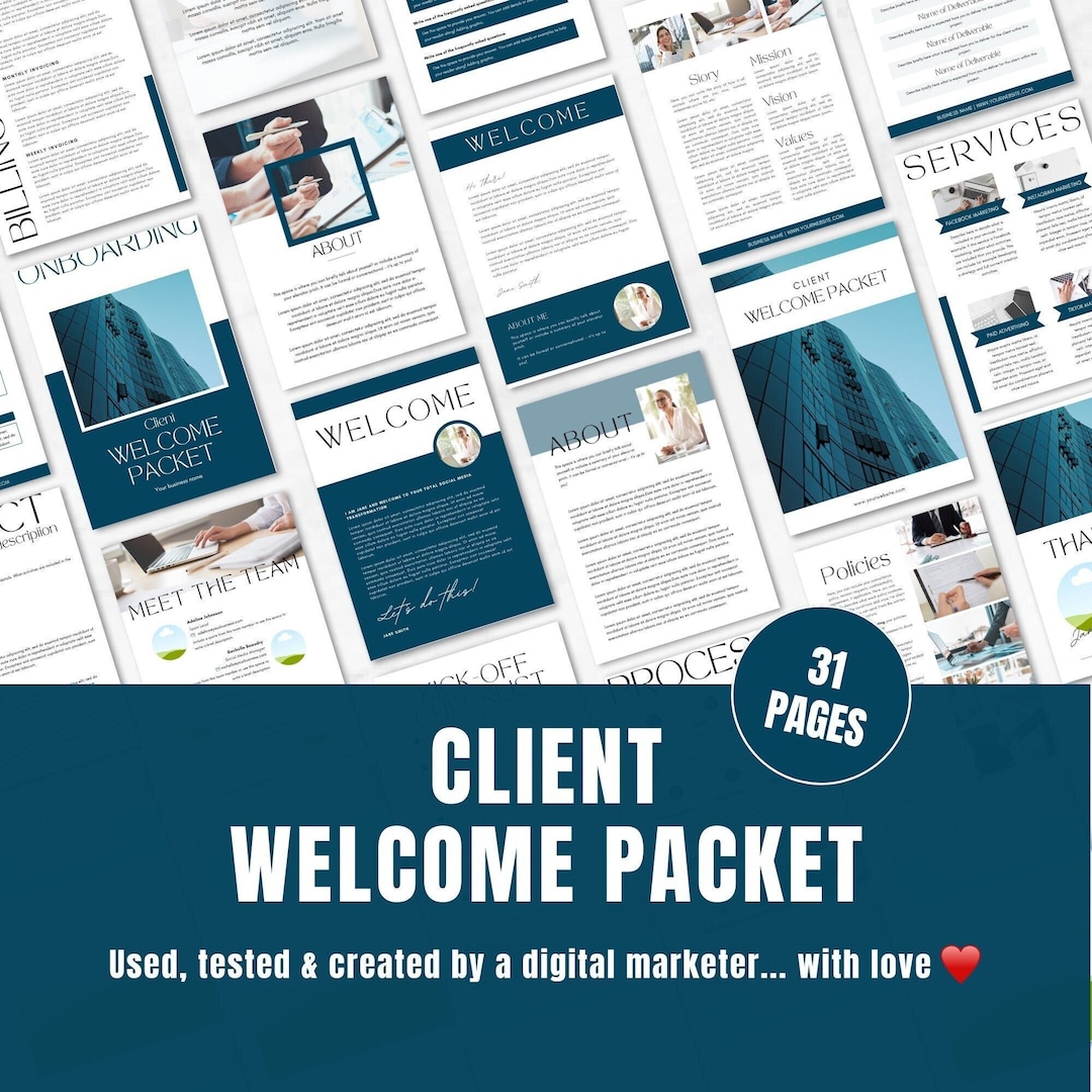 Client Welcome Packet Template, Client Onboarding Template, Virtual ...