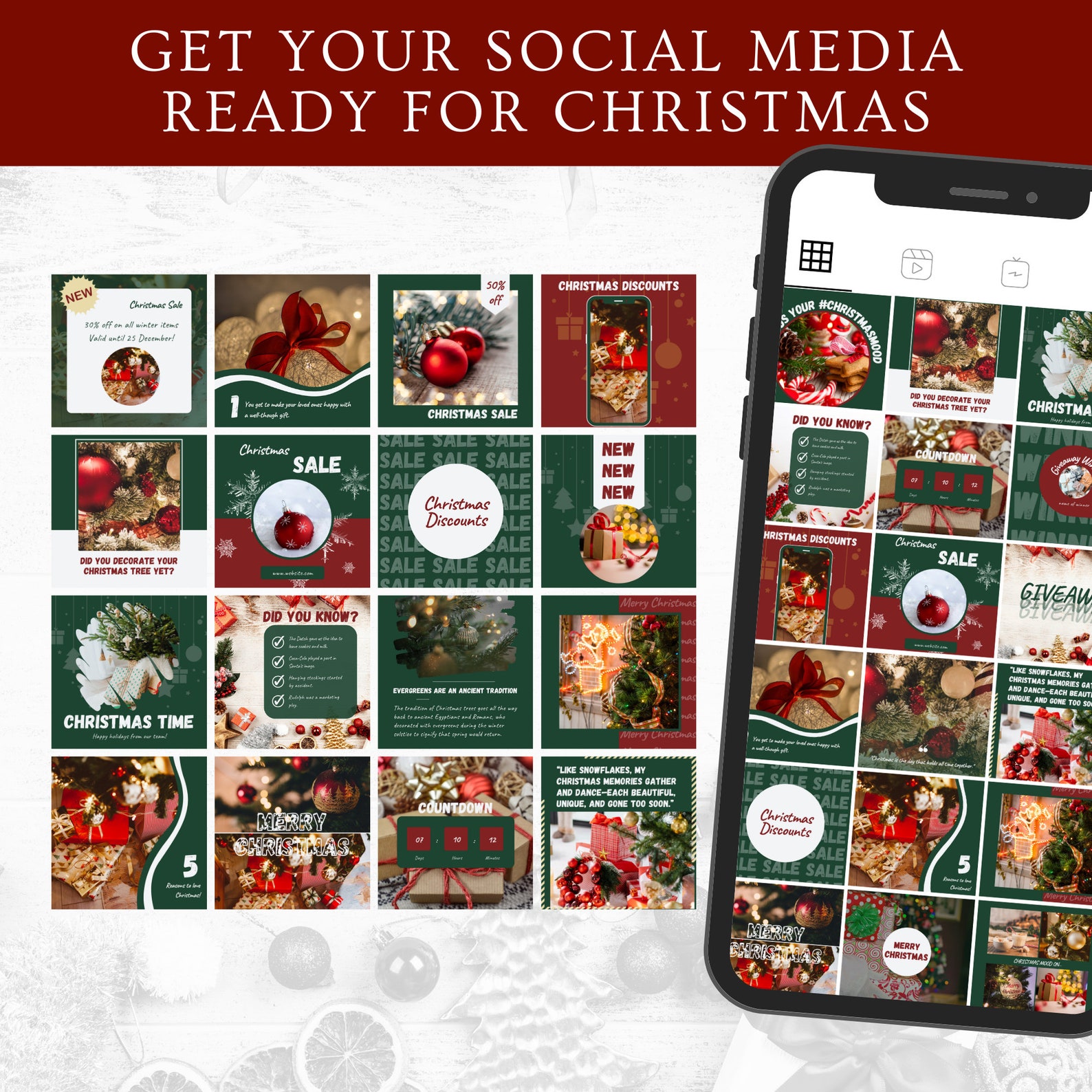 124 Christmas Social Media Posts - Canva Templates - Social Media ...