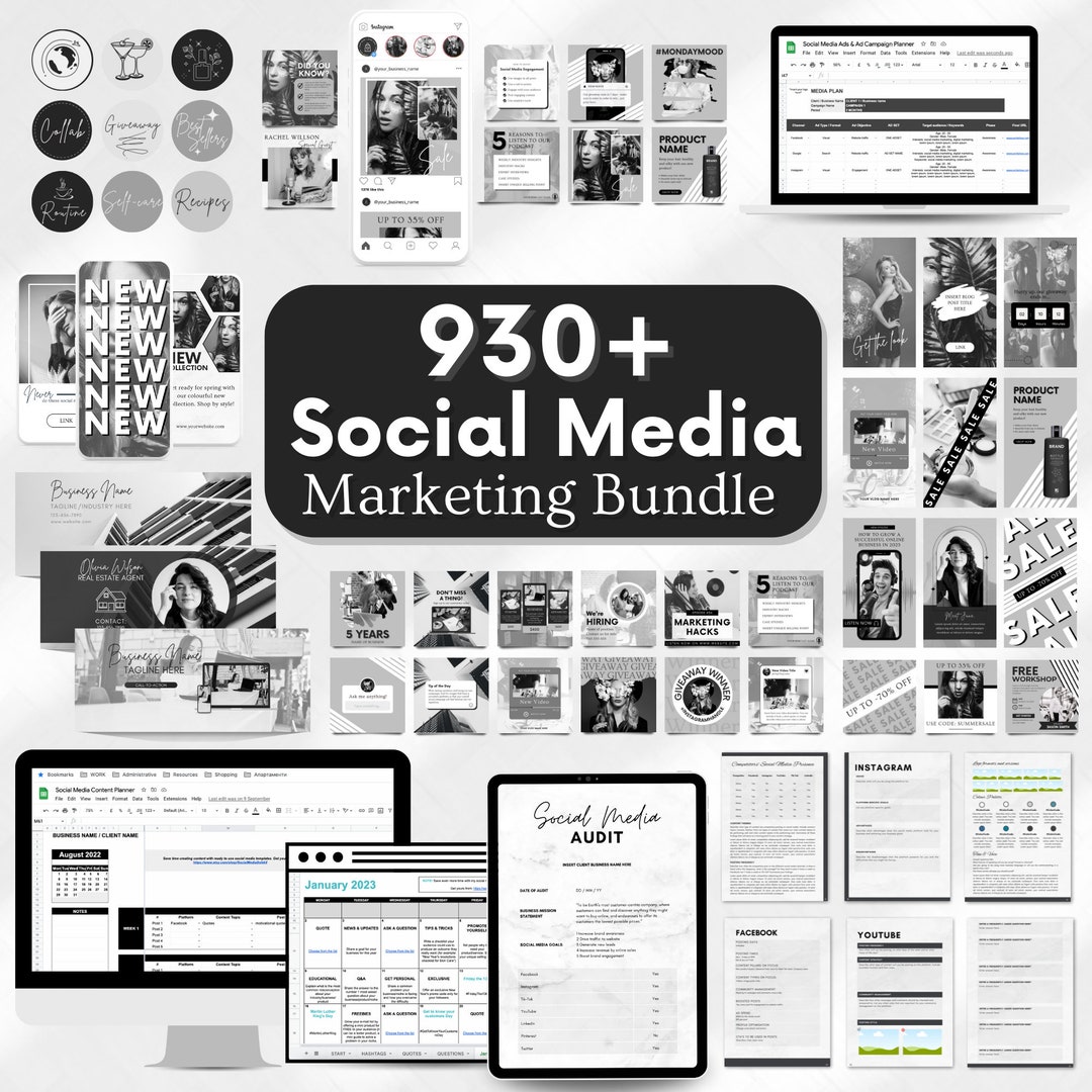 All-in-one Social Media Marketing Bundle Social Media Templates ...