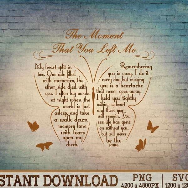 The Moment You Left Me Poem Png - Etsy New Zealand