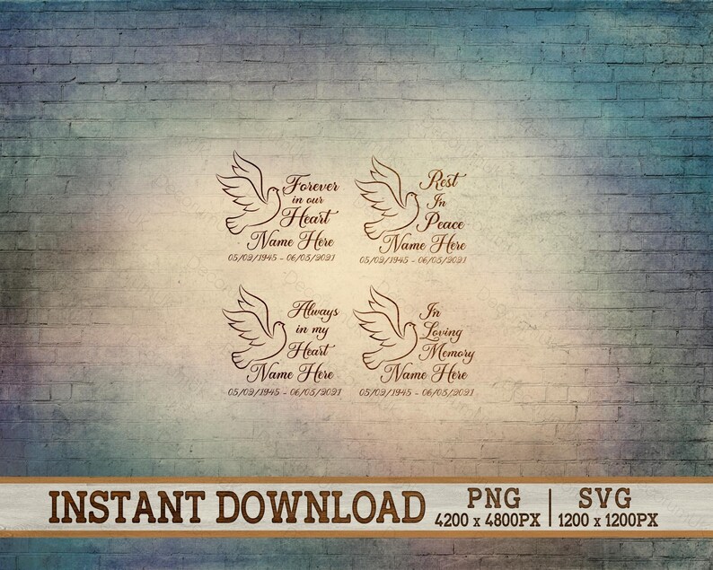 In Loving Memory Quotes Dove Svg Bundle Rest in Peace Svg - Etsy Canada