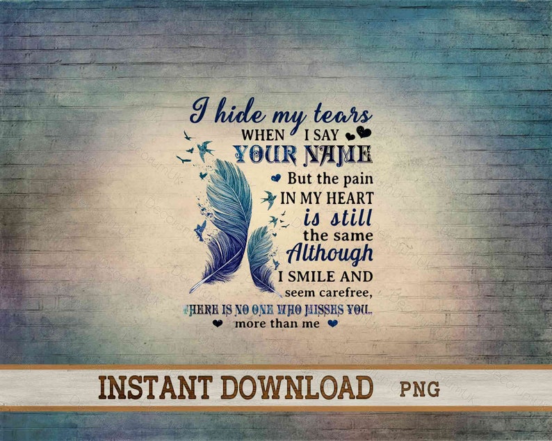Buy Memorial Poem Feather Png Printables Bereavement Poems for Online ...