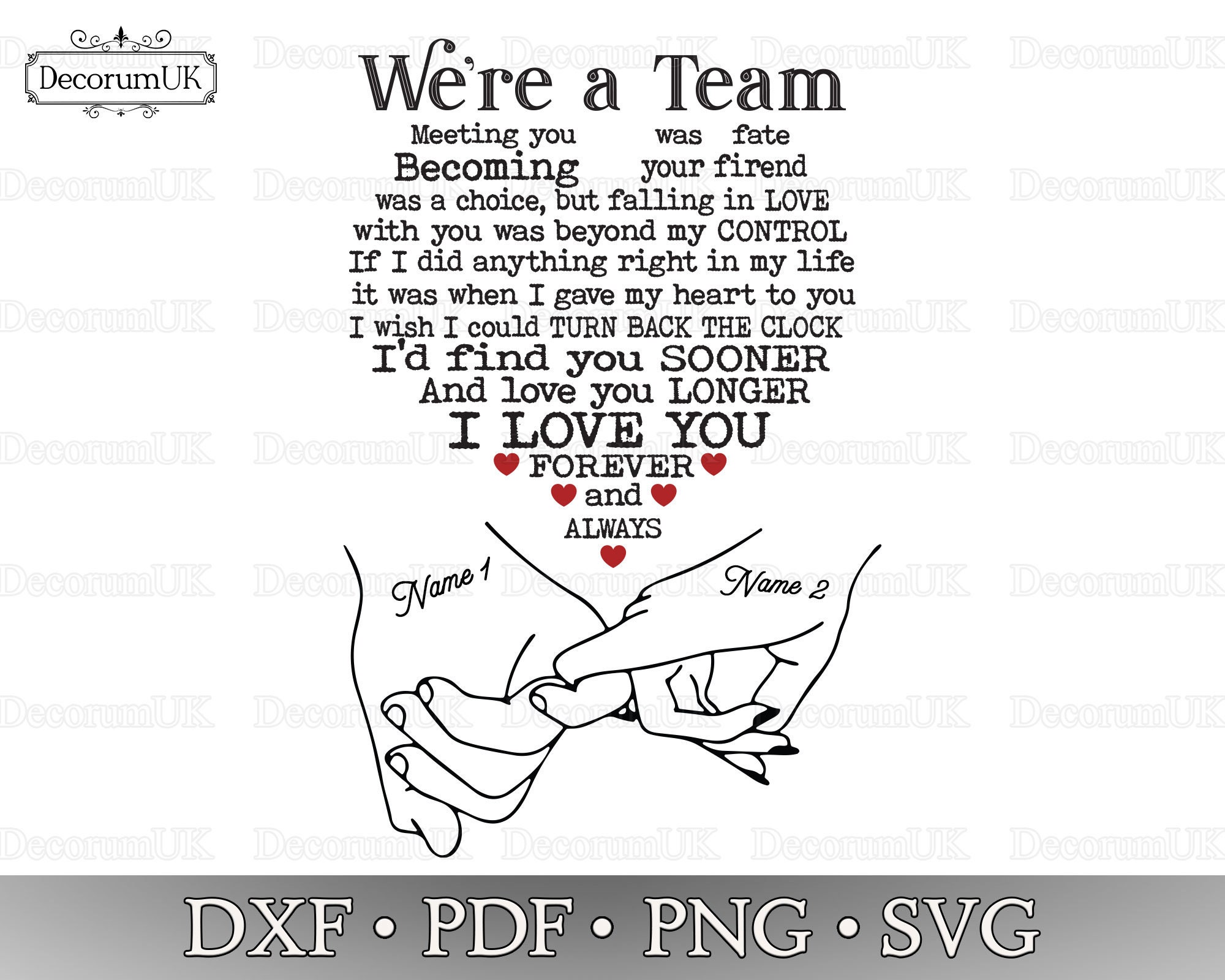 We're A Team Couple SVG PNG Digital Download Husband and - Etsy UK