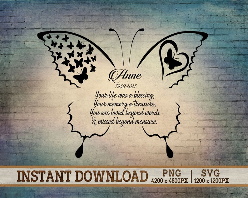 Memorial Butterfly Svg Files for Cricut in Loving Memory for - Etsy Canada