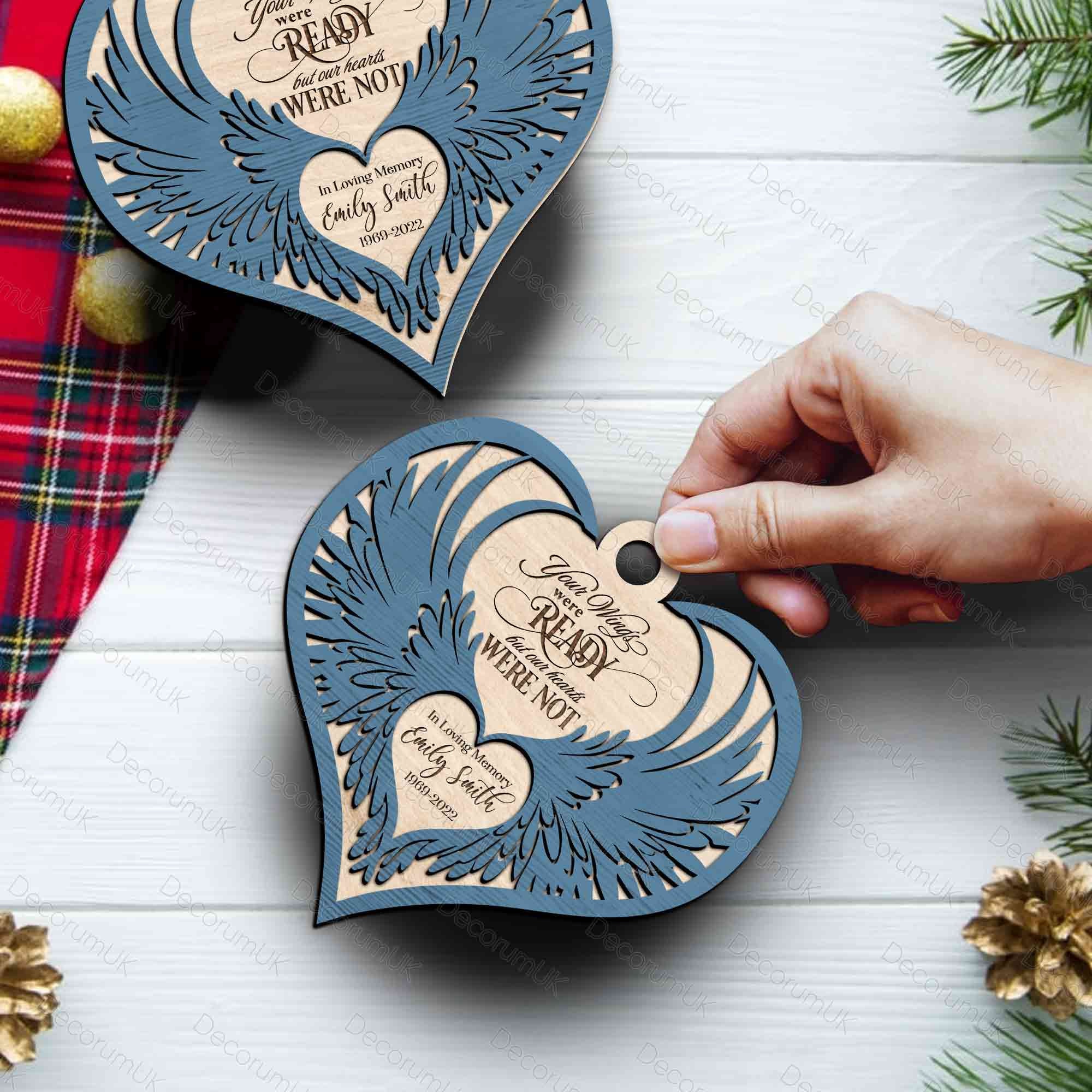 Angel Wings Memorial Christmas Ornament, Christmas Laser Cut Designed ...