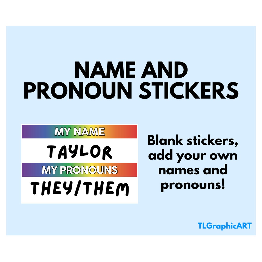 Name Tag Pronoun Sticker Blank Sticker Pack for Business, Events 10 ...