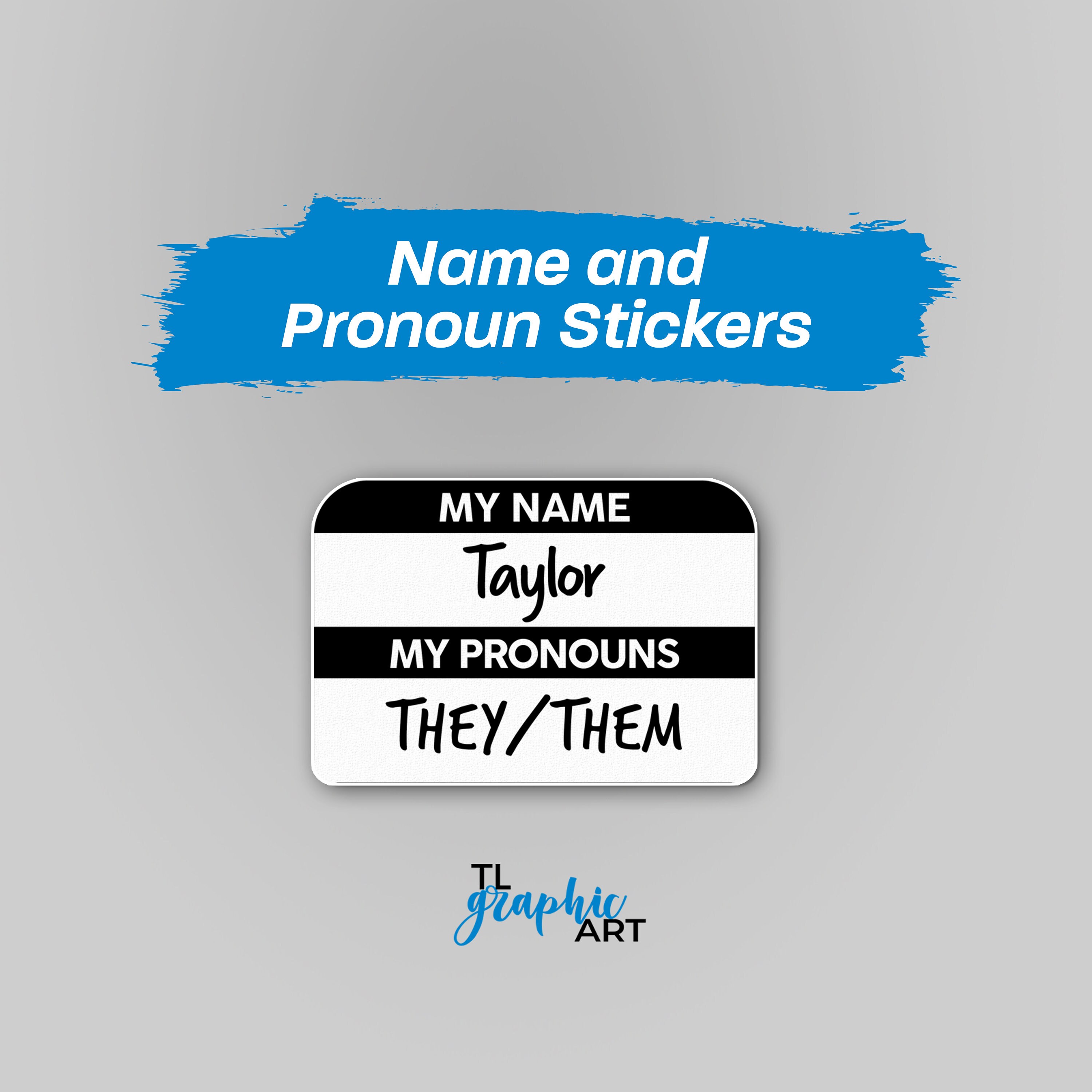 Name Tag Pronoun Sticker Blank Sticker Pack for Business - Etsy Australia