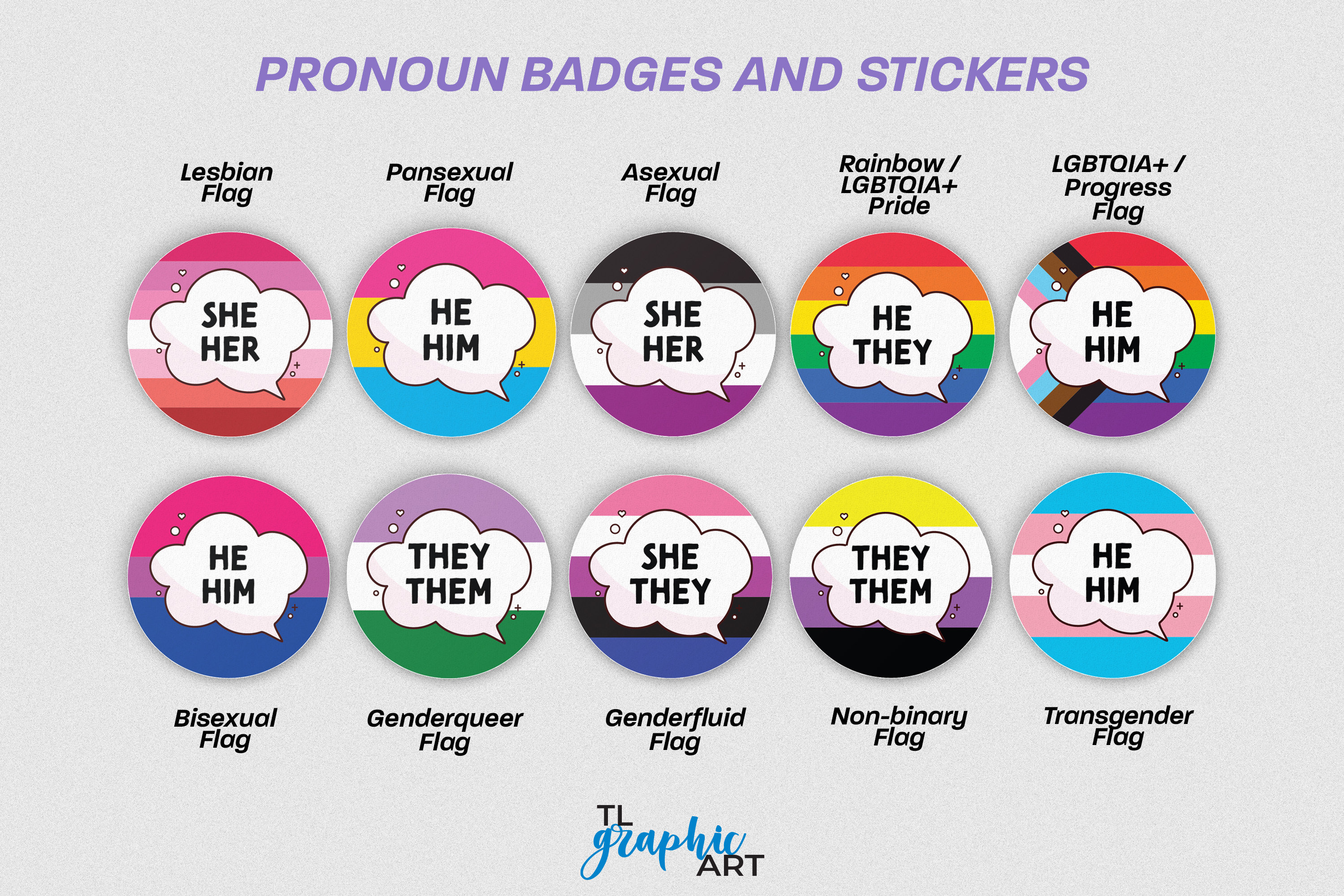 Pronoun Bisexual Pride Flag / LGBTQIA Pride Flag Badge Pin - Etsy Australia