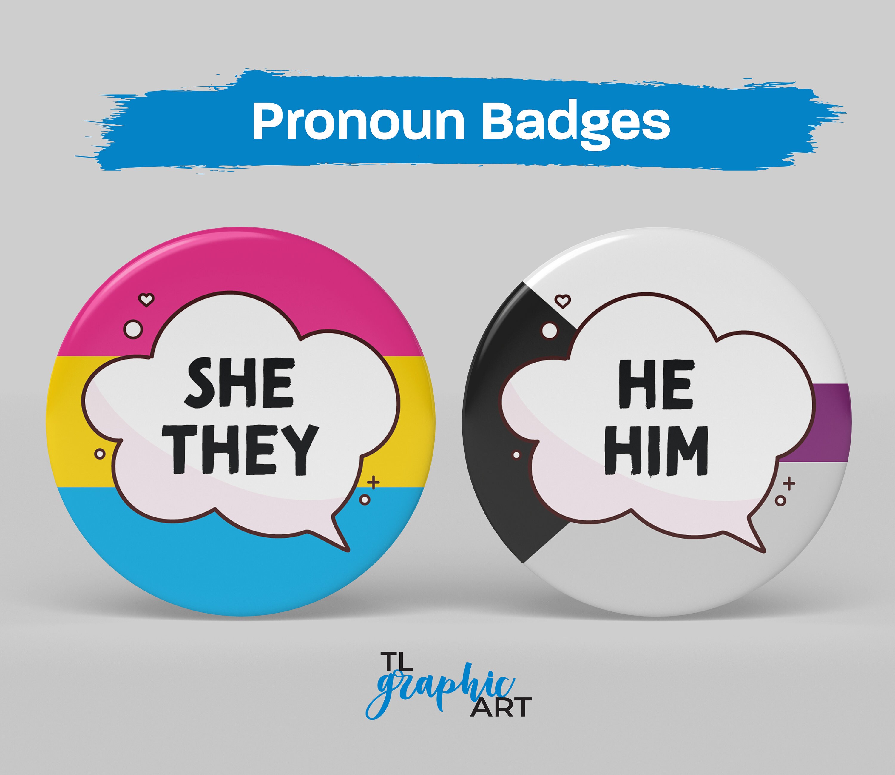 Pronoun Lesbian Pride Flag / LGBTQIA Pride Flag Badge Pin - Etsy Australia