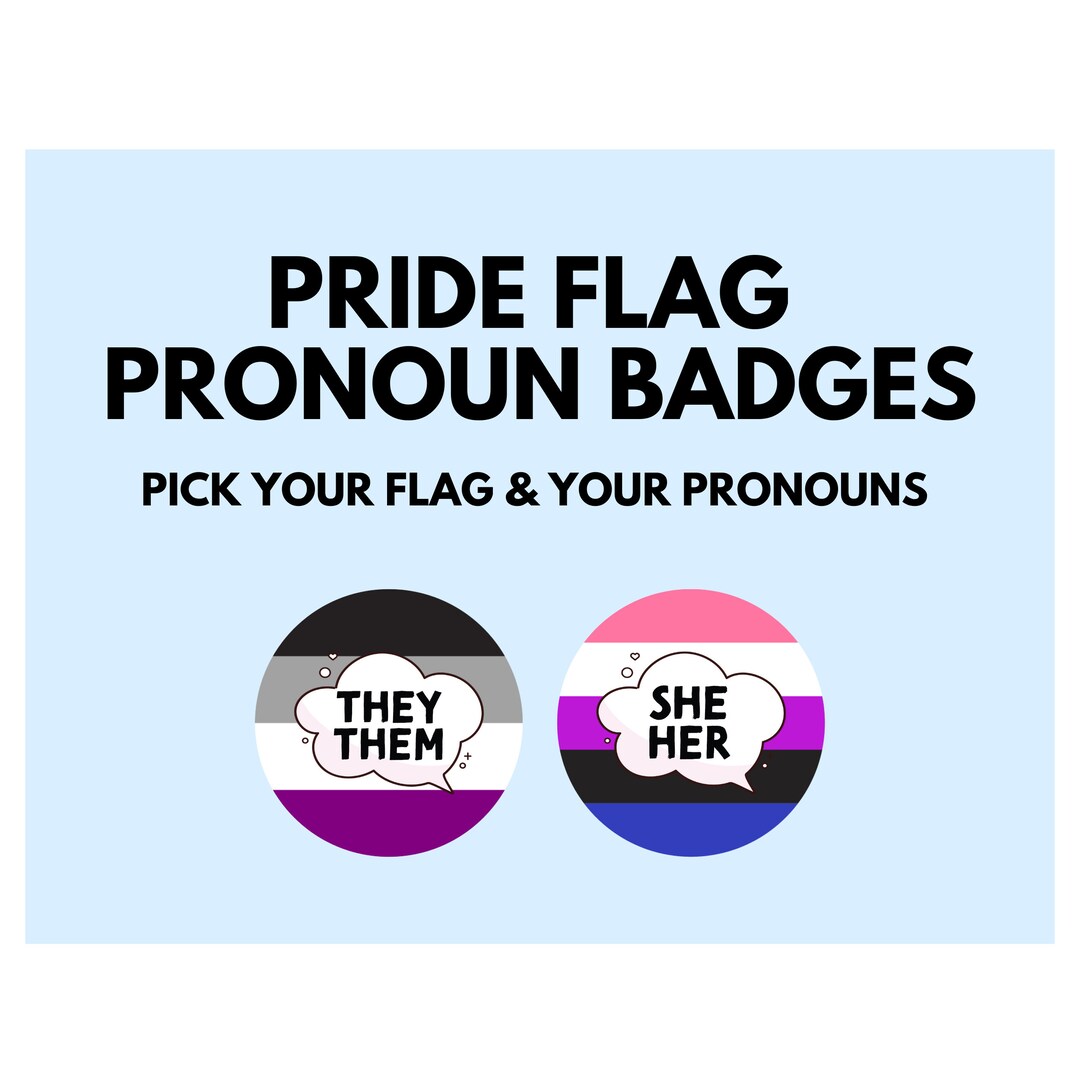 Pronoun Asexual Pride Flag / Genderfluid Pride Flag Badge Pin Button ...