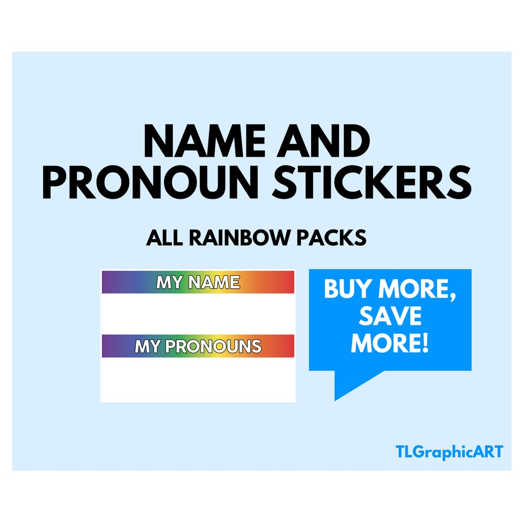 Name Tag Pronoun Sticker Blank Sticker Pack for Business, Events 10 ...