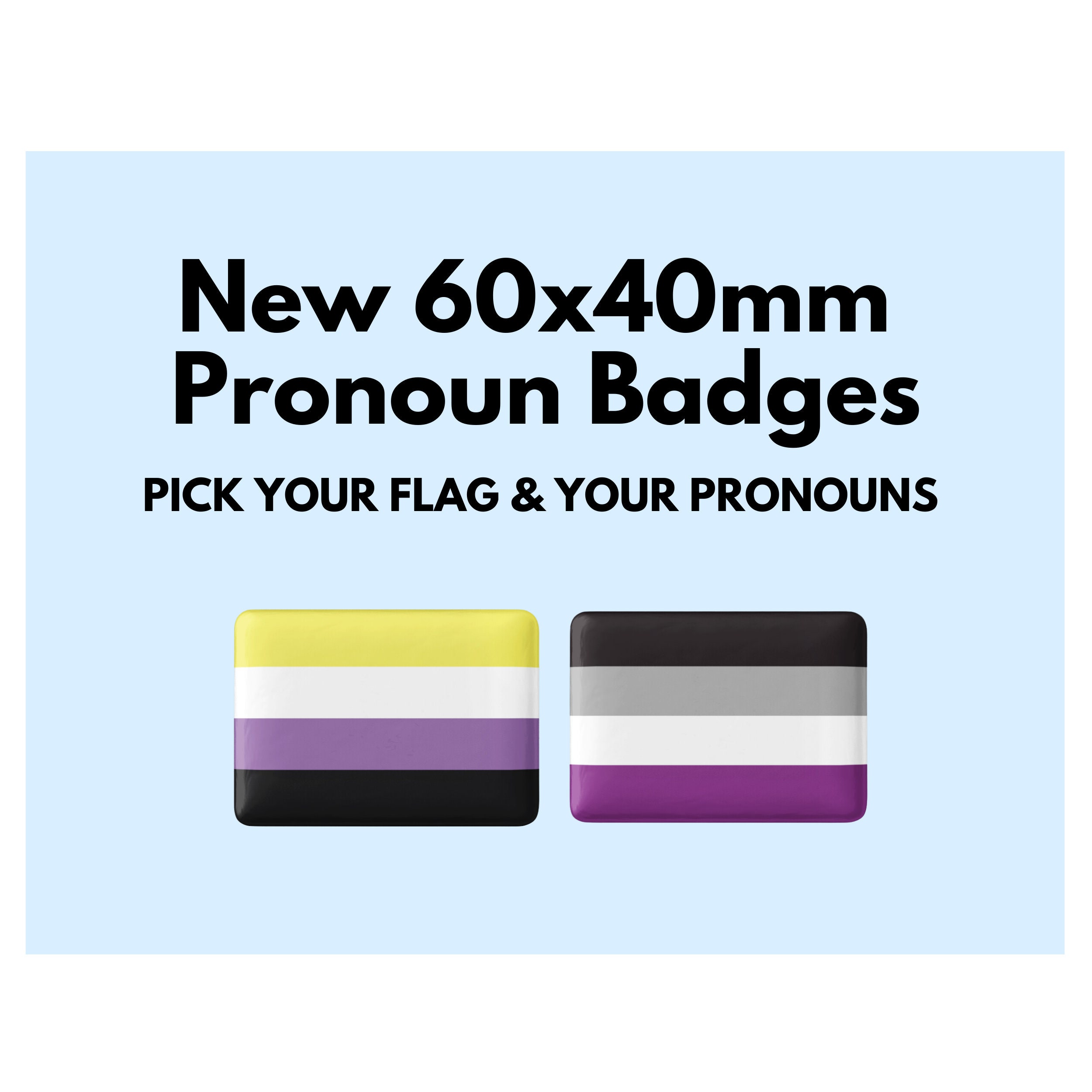 LGBTQIA Pride Flag Pronoun Badge Pin Button Sexuality / - Etsy