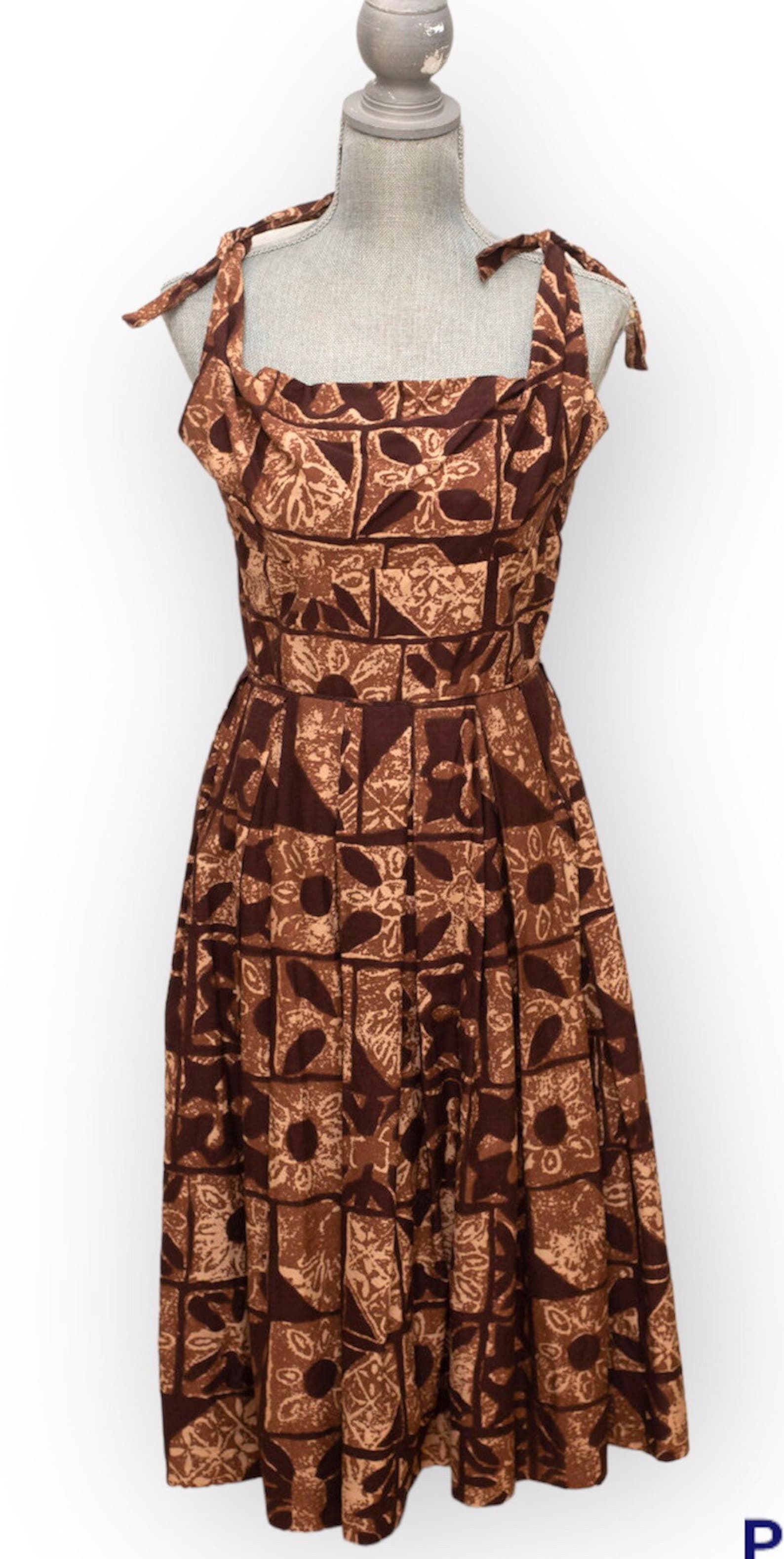 Vintage 1950's Alfred Shaheen Hawaiian Tiki Dress Made in Hawaii - Etsy