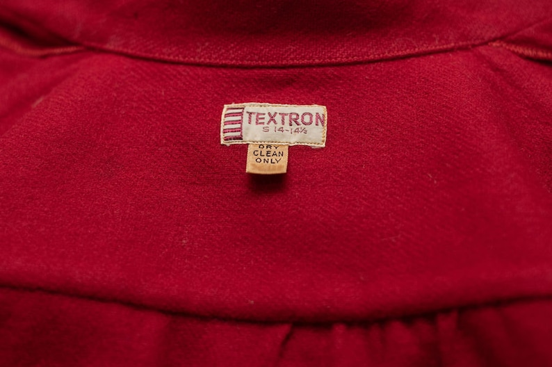 Vintage 1940's 1950's RARE Textron Wool Men's Shirt Loop Collar - Etsy