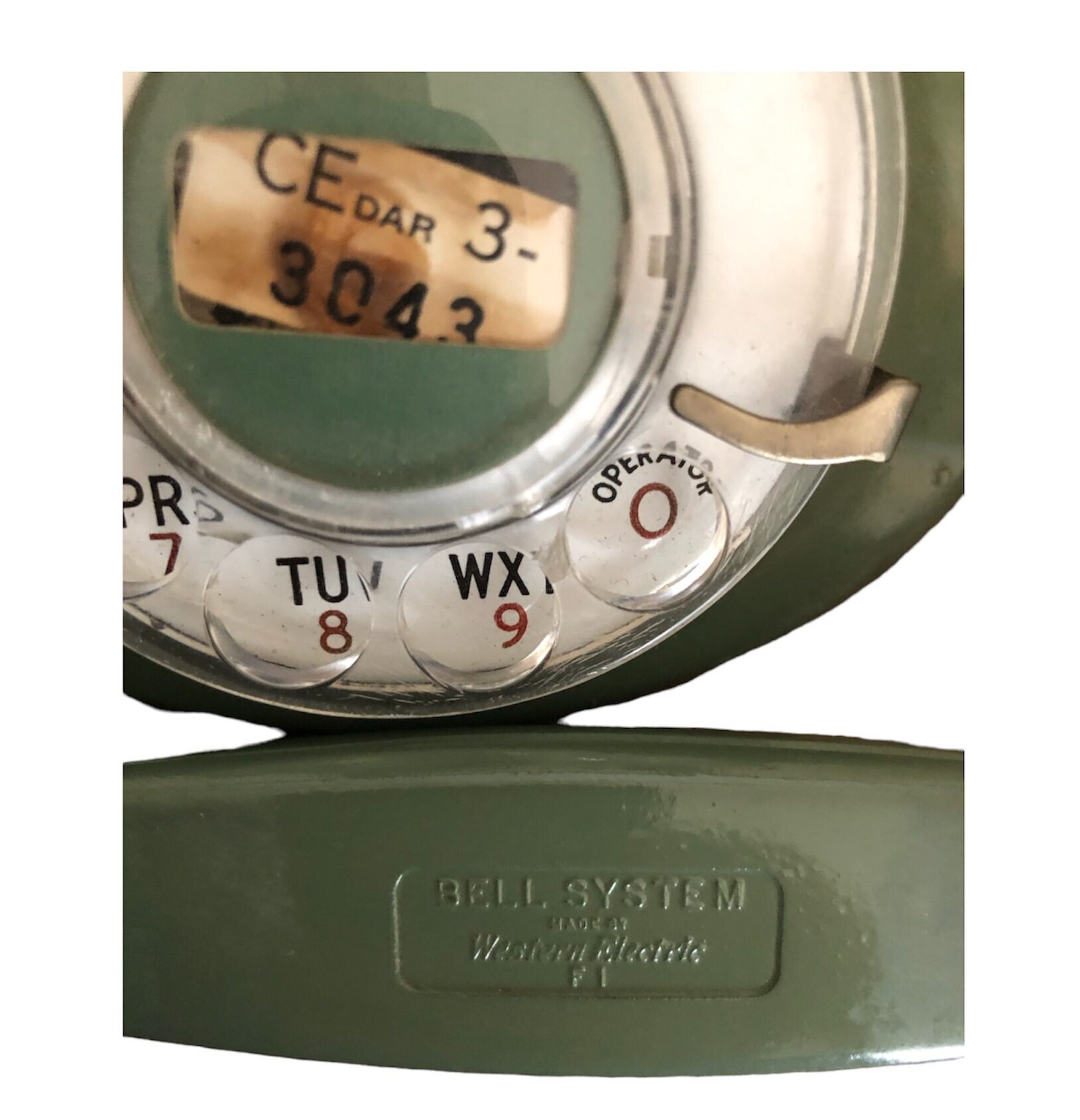 Vintage 1940's Bell System Western Electric Green Phone F1 D1 USA ...