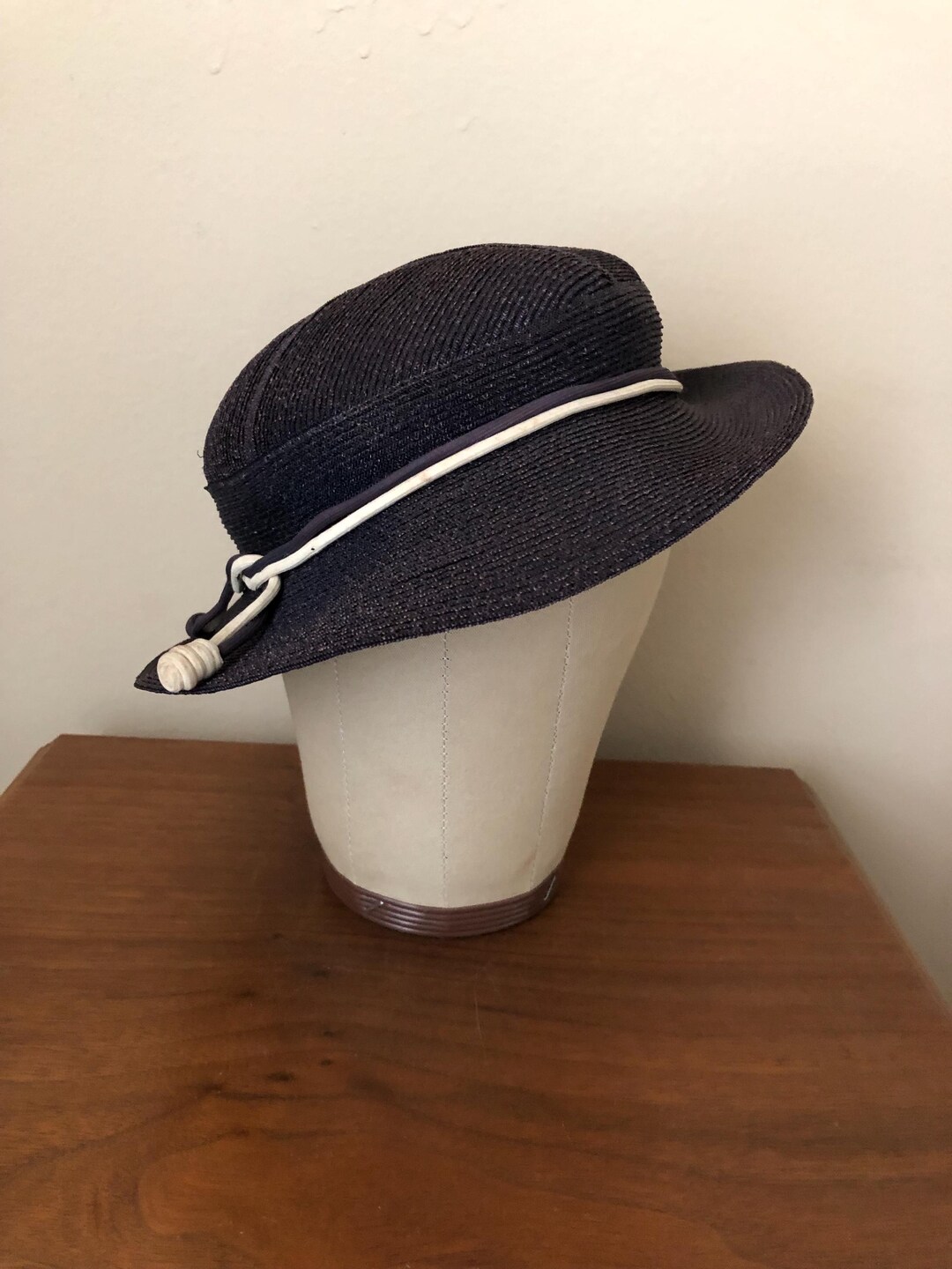 Vintage 1930s NRA Label Blue Straw Hat - Etsy