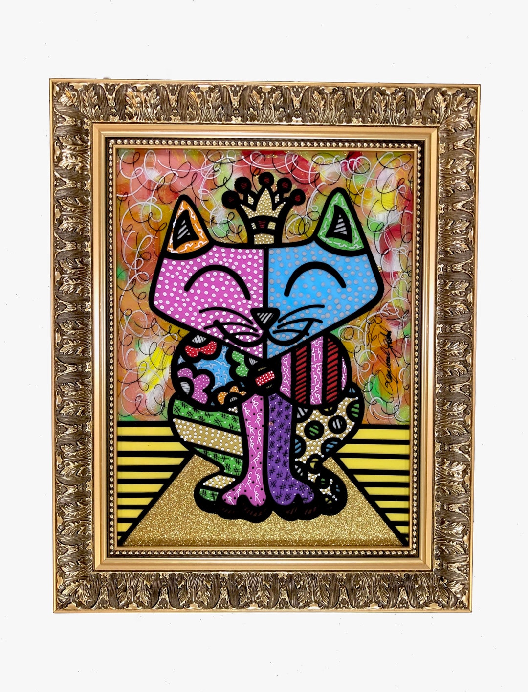 Pop Art Painting royal Kitty by Raphael Gratzl - Etsy