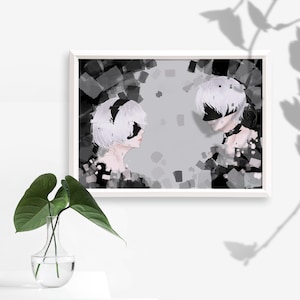 Nier Automata 2B & 9S Yorha Android Unit A4 Print. Video Game - Etsy
