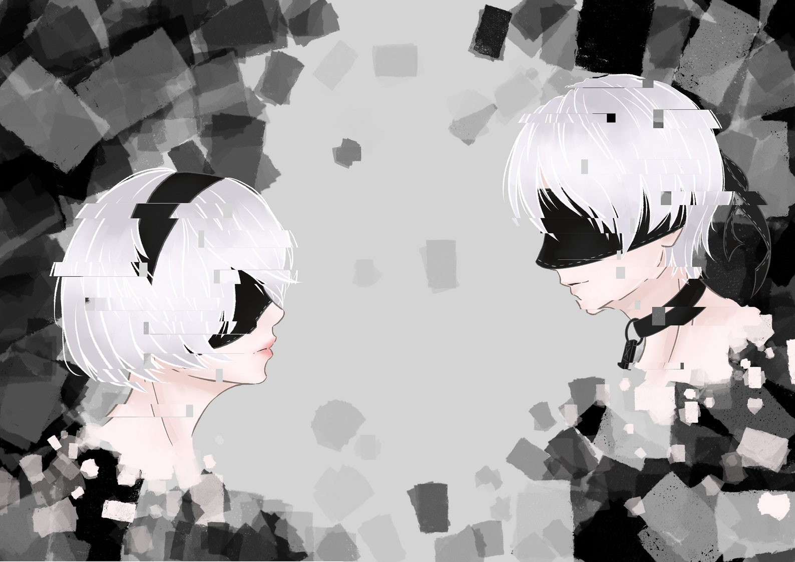 Nier Automata 2B & 9S Yorha Android Unit A4 Print on Canvas | Etsy