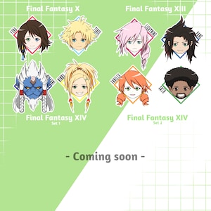 Final Fantasy Character Sticker Sets. High Quality Waterproof Matte ...