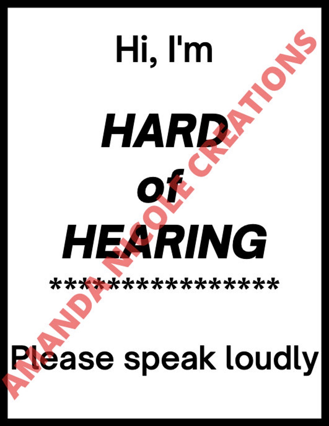 Hard of Hearing Sign I Hospital Room Sign I Hearing Impaired | Etsy