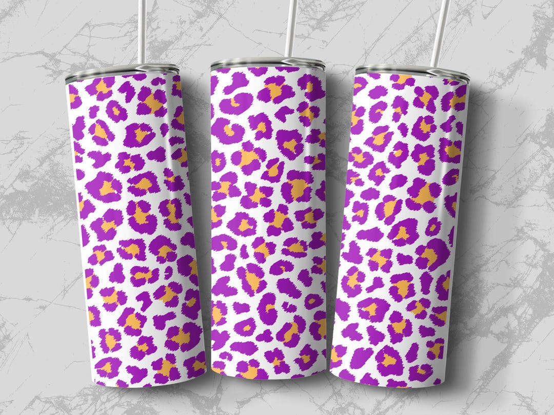 Purple and Gold Leopard Print Background Digital Paper 20 Oz Skinny ...