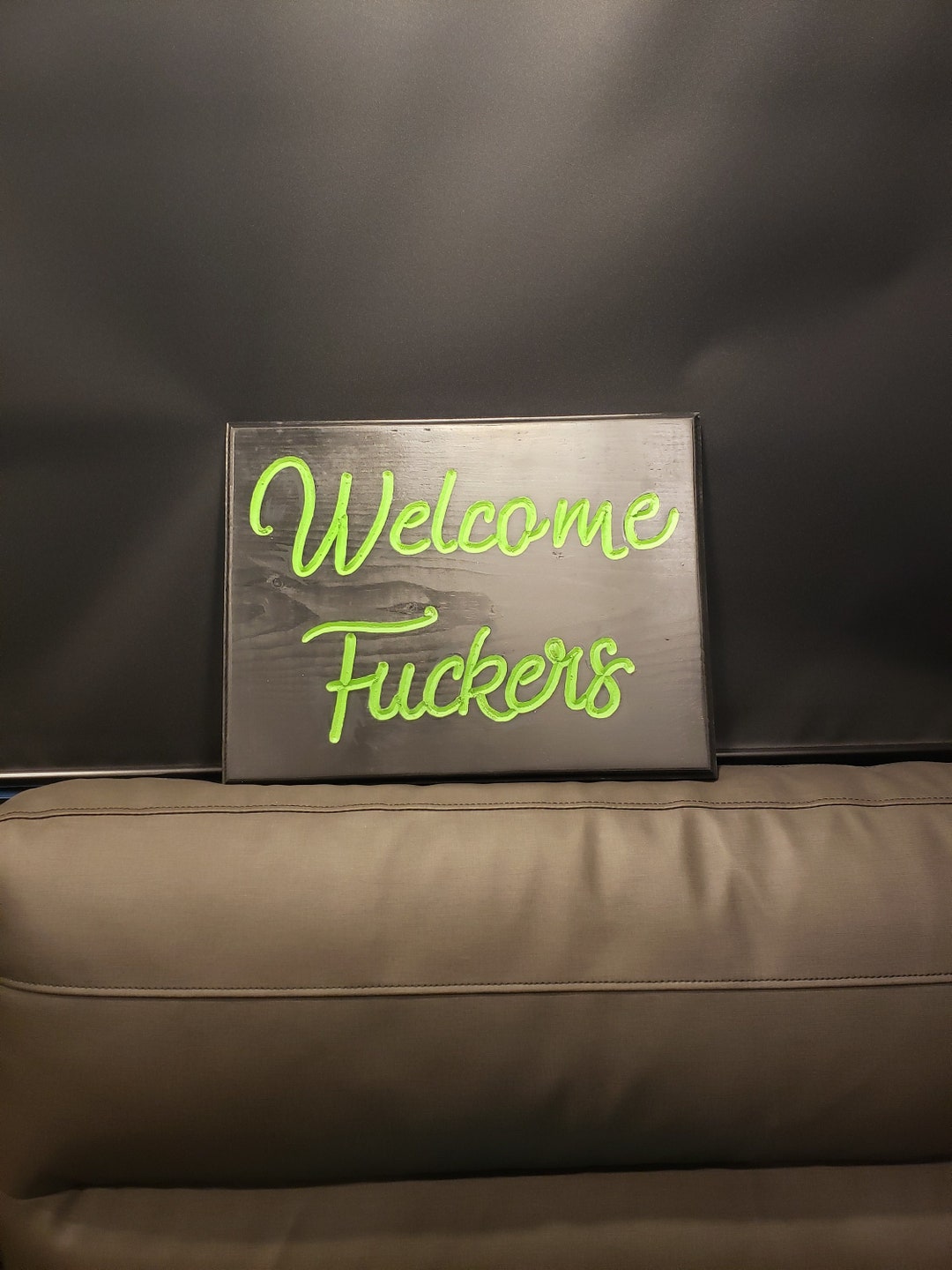 Welcome Fūçkers Sign Naughty Cuss Word Language Wooden Gift Fathers Day ...