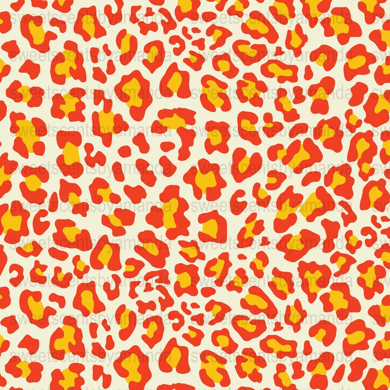 Orange and Yellow Cheetah Leopard Print Digital Paper Seamless Digital ...